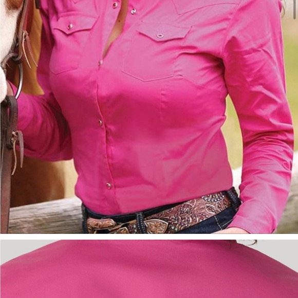 Wrangler | Tops | Wrangler Wrancher Shirt Barbie Pink Western Cowgirl Glam Long Sleeve Button ...